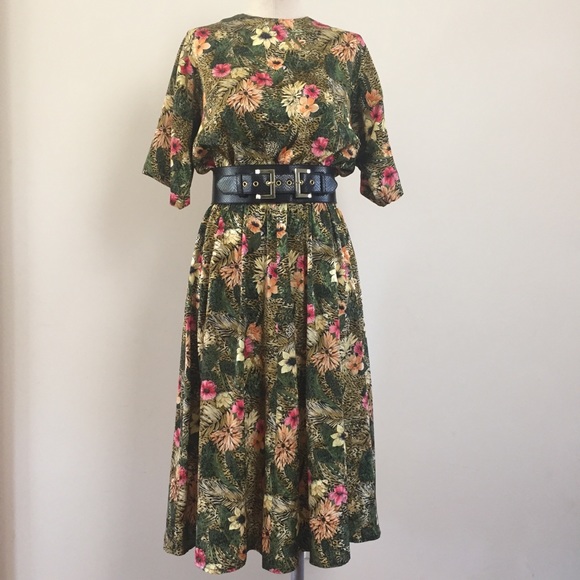 Vintage | Dresses | Vintage Jungle Print Dress | Poshmark